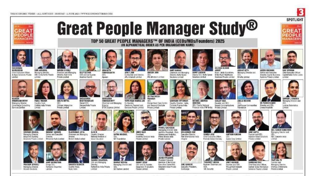 Indias Top 50 CEOs List - Great Manager Institute®